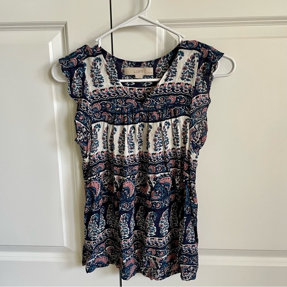 LOFT | Tops | Loft Short Sleeve Blouse Xxsp | Poshmark